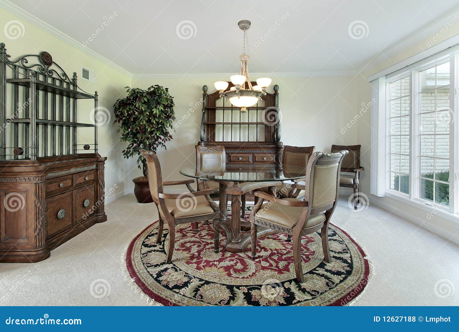 Dining Room in Suburban Home Stock Photo - Image of dwelling, suburban ...