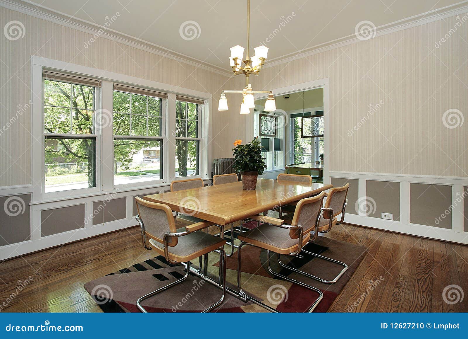 Dining Room in Suburban Home Stock Photo - Image of estate, residence ...