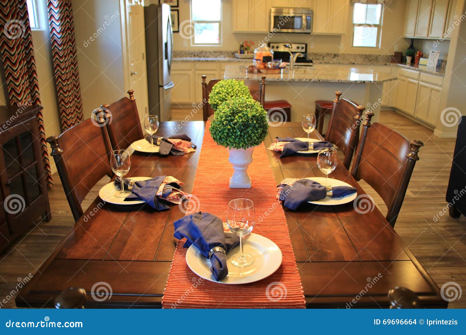 Dining Room Table Setting stock photo. Image of cabinets - 69696664