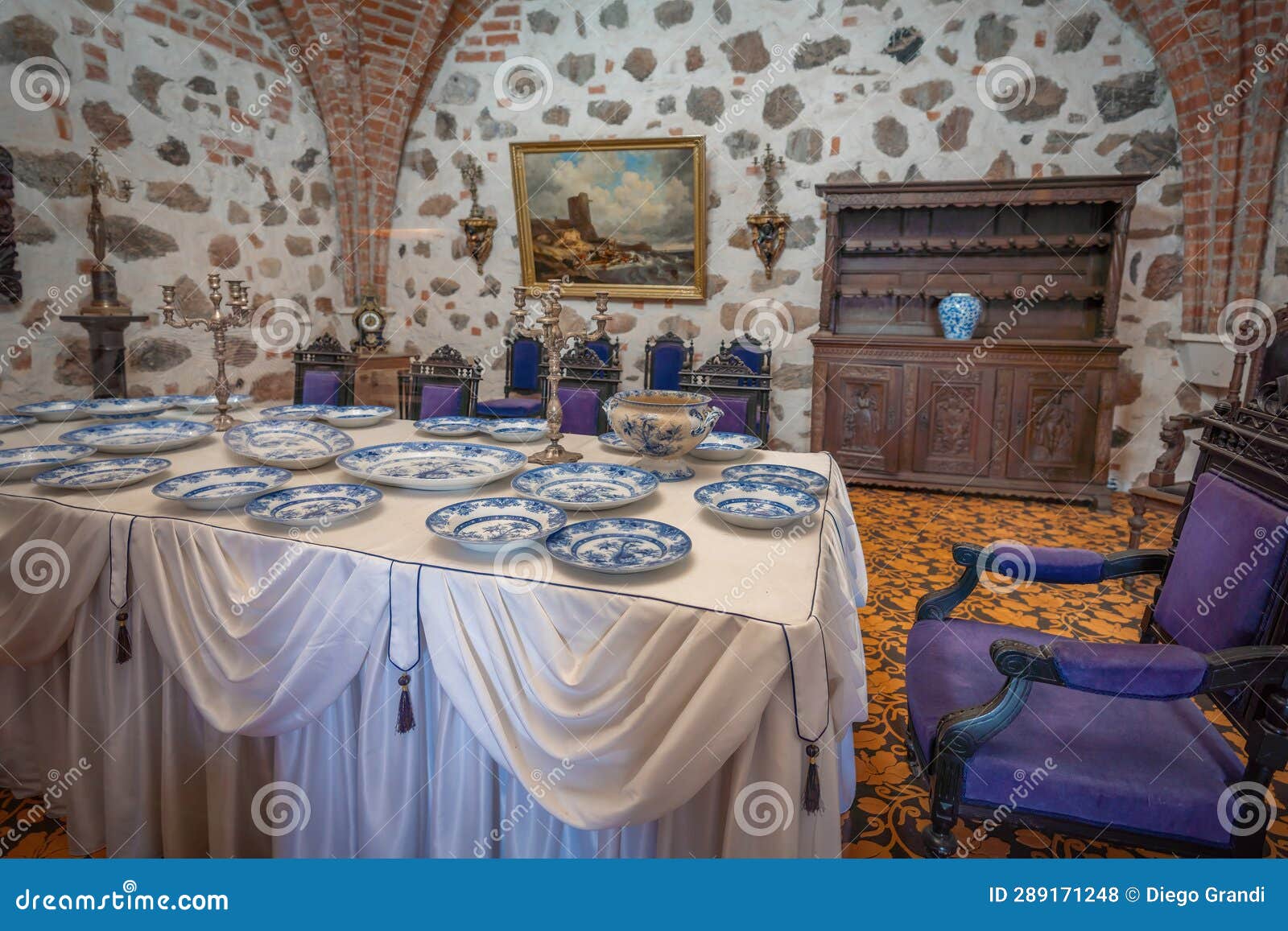 Dining Room at Trakai Island Castle Interior - Trakai, Lithuania ...