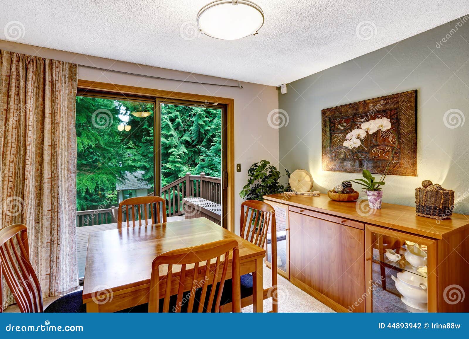 Dining Room with Walkout Deck Stock Photo - Image of furniture, slide ...