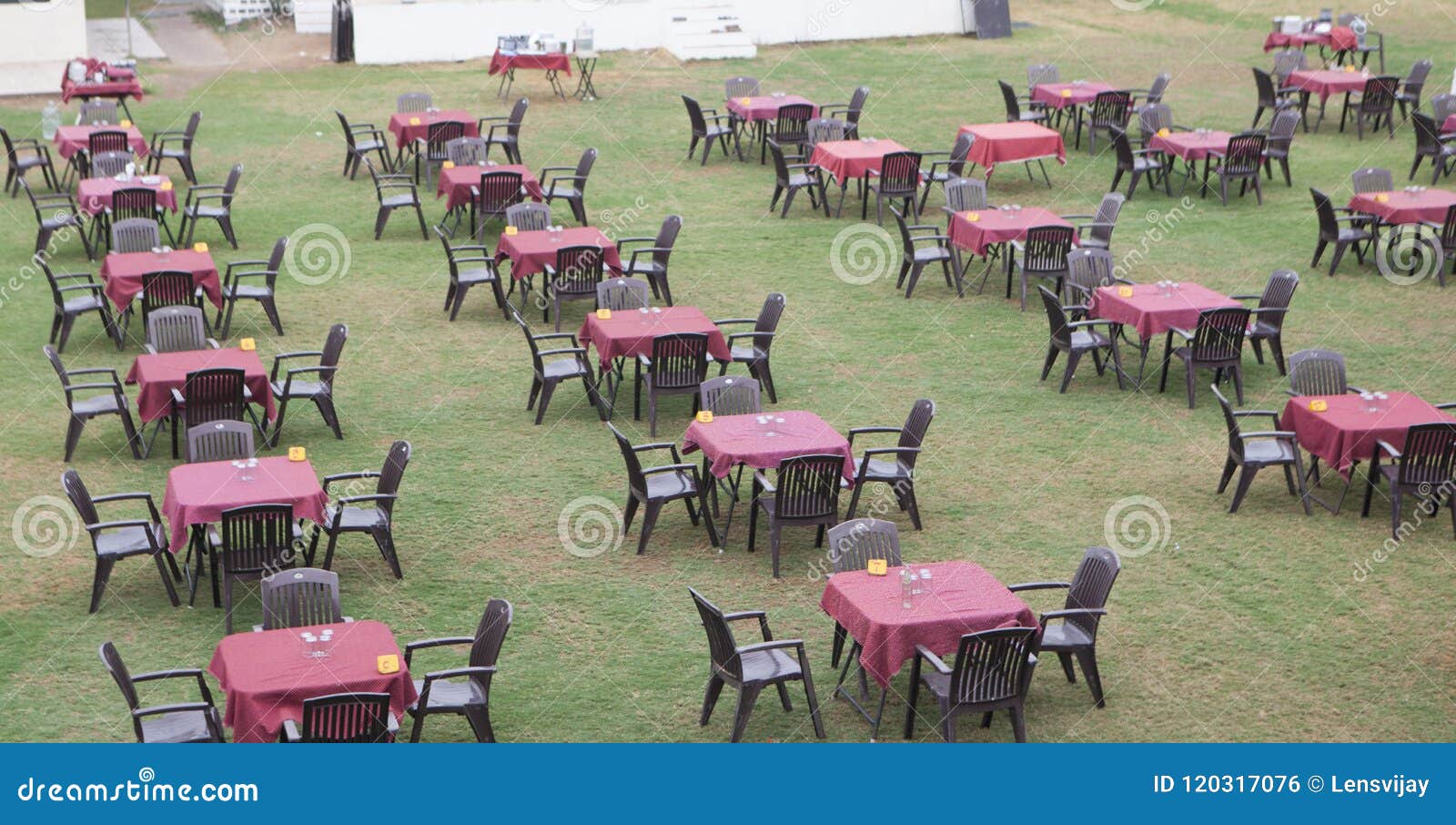 Dining Set Up on the Ground Stock Photo - Image of grass, dining: 120317076