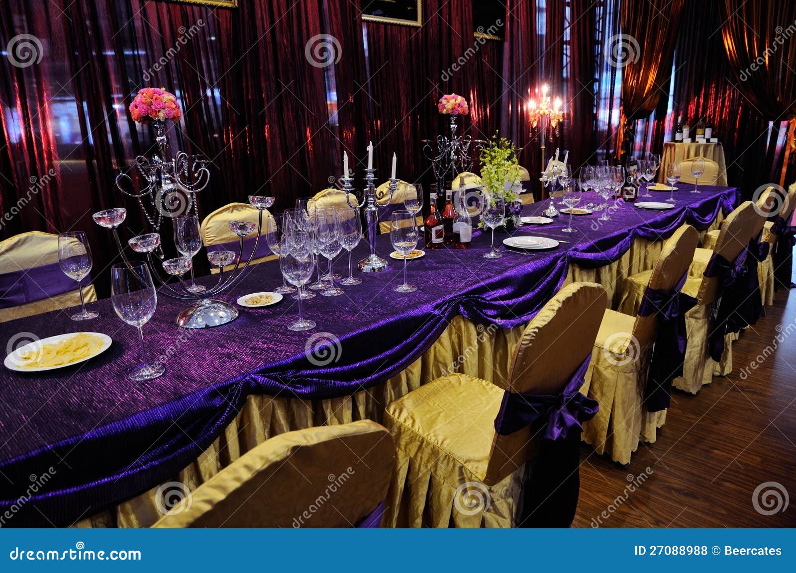 Dining table stock photo. Image of dining, glass, candlestick - 27088988