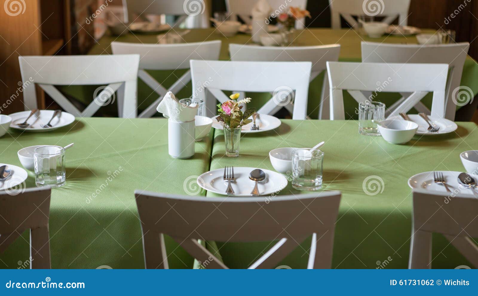 Dining table arrangement stock photo. Image of interior - 61731062