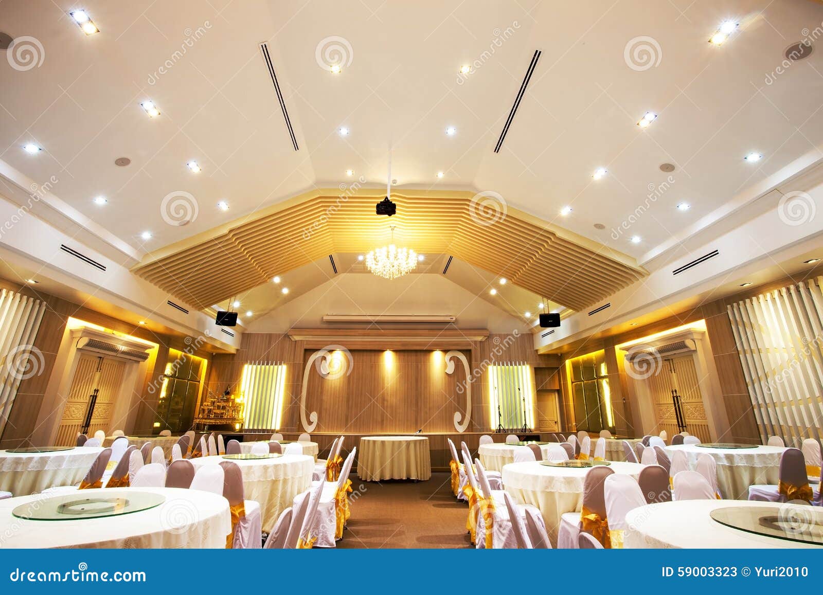 Dining Table in the Banquet Hall Made with Vintage Color Stock Image ...