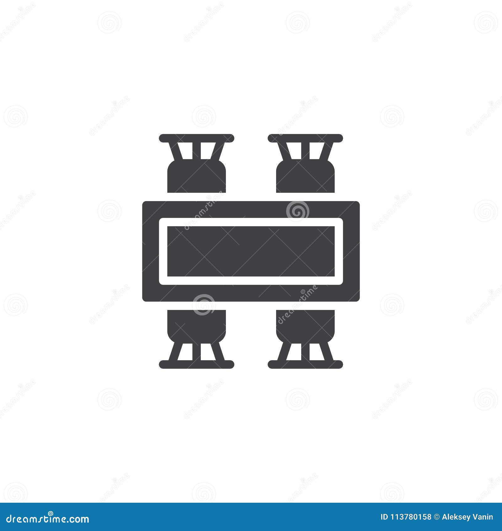 Dining Table and Chairs Top View Vector Icon Stock Vector ...