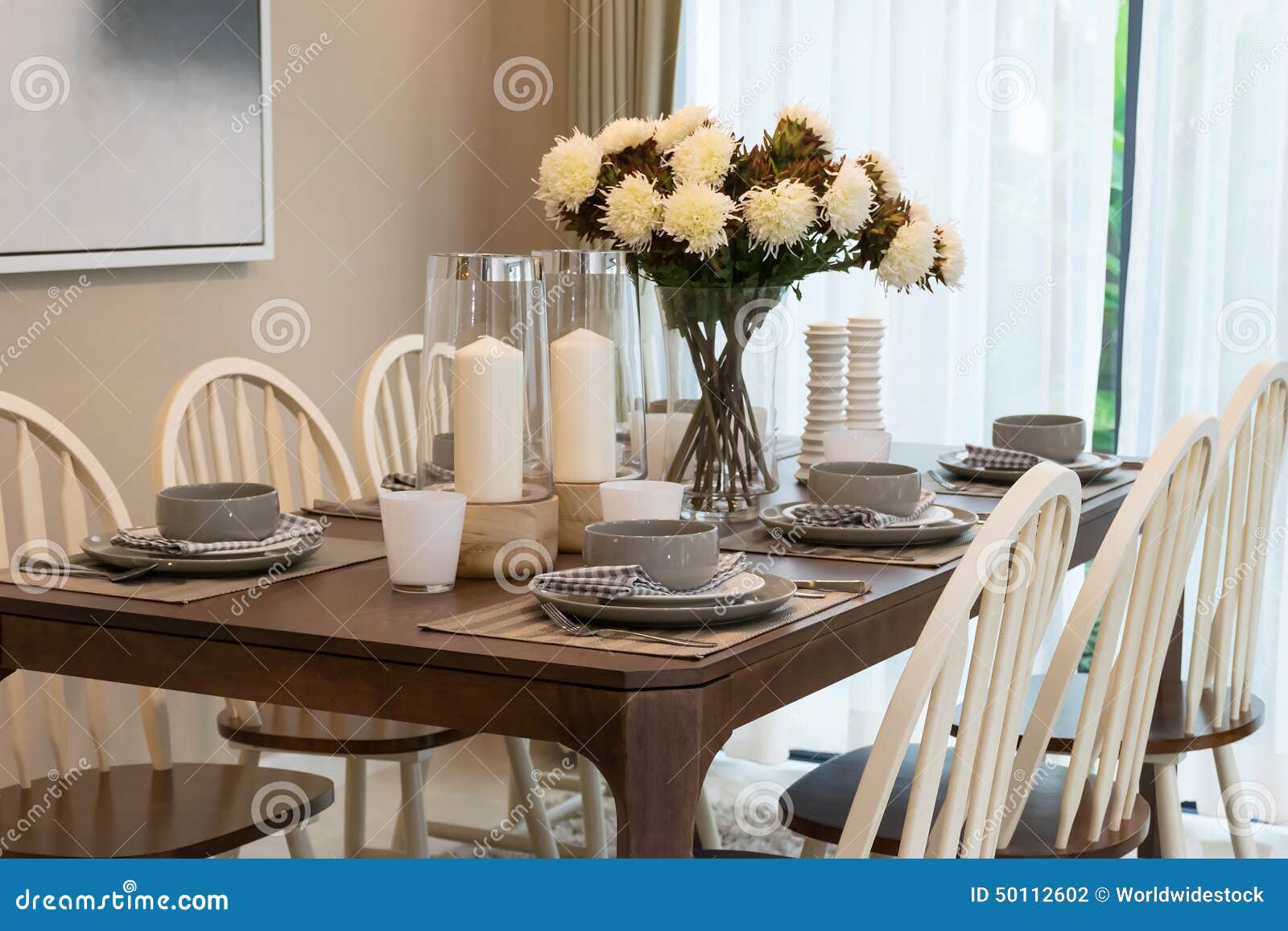 Dining Table and Comfortable Chairs Stock Photo - Image of architecture ...