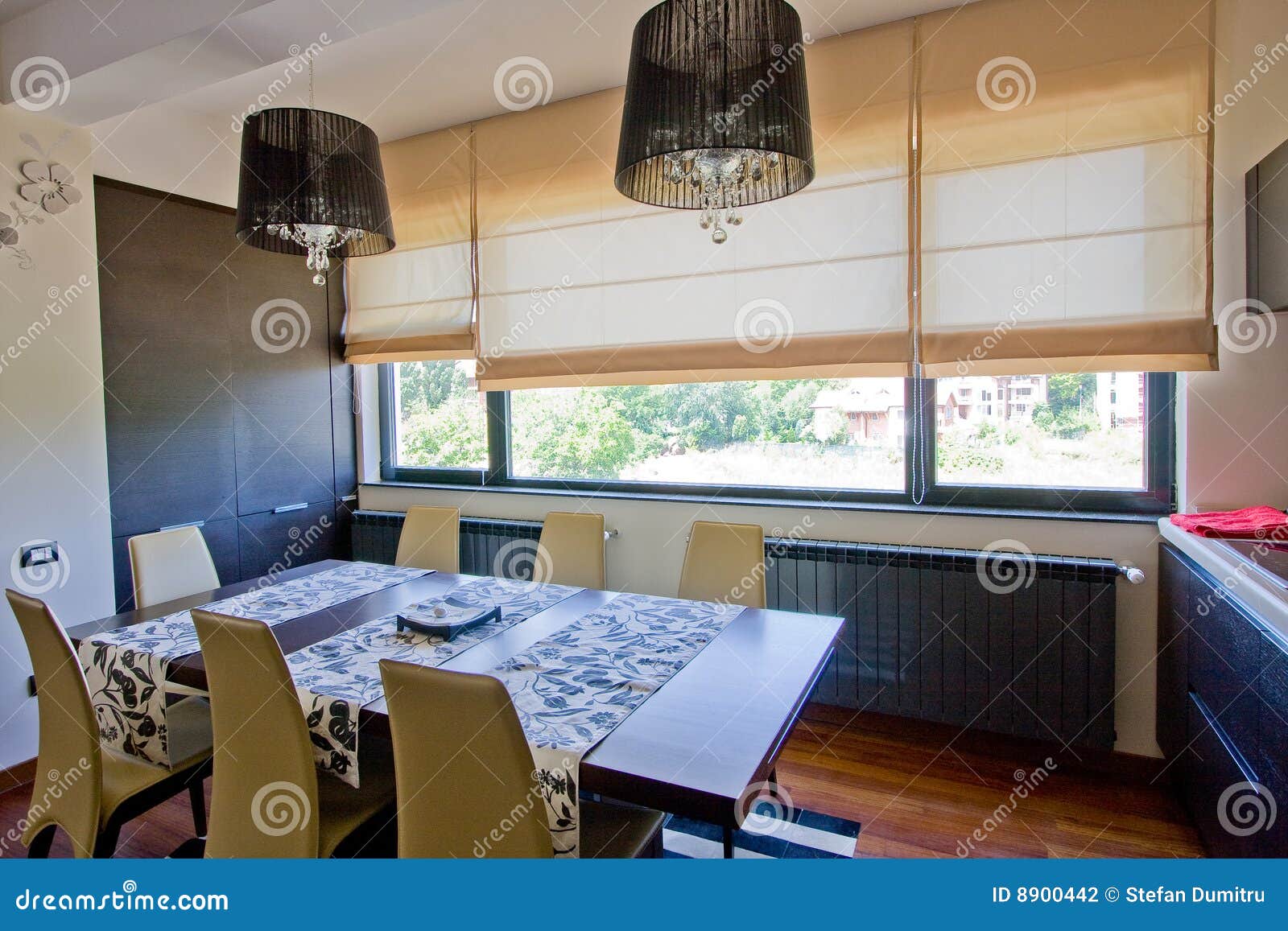 Dining table with curtains stock photo. Image of home - 8900442