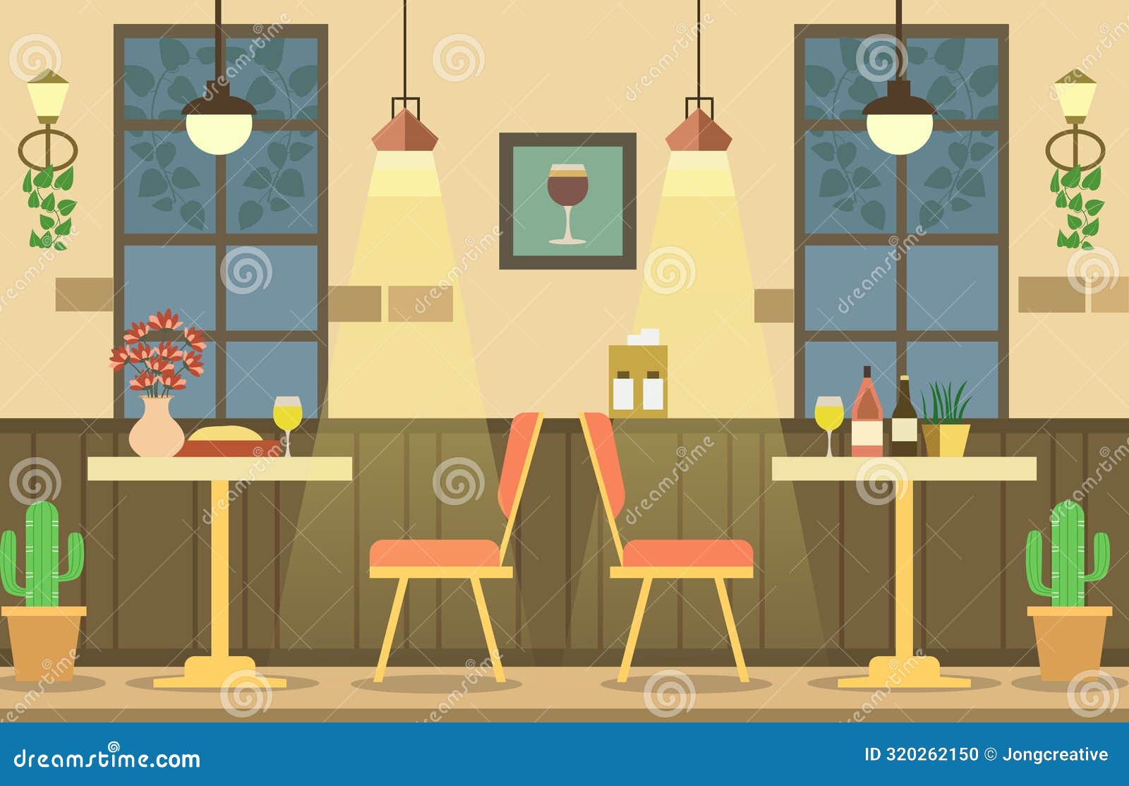 Dining Table for Customer Dinner in Cafe Restaurant with Modern Indoor ...