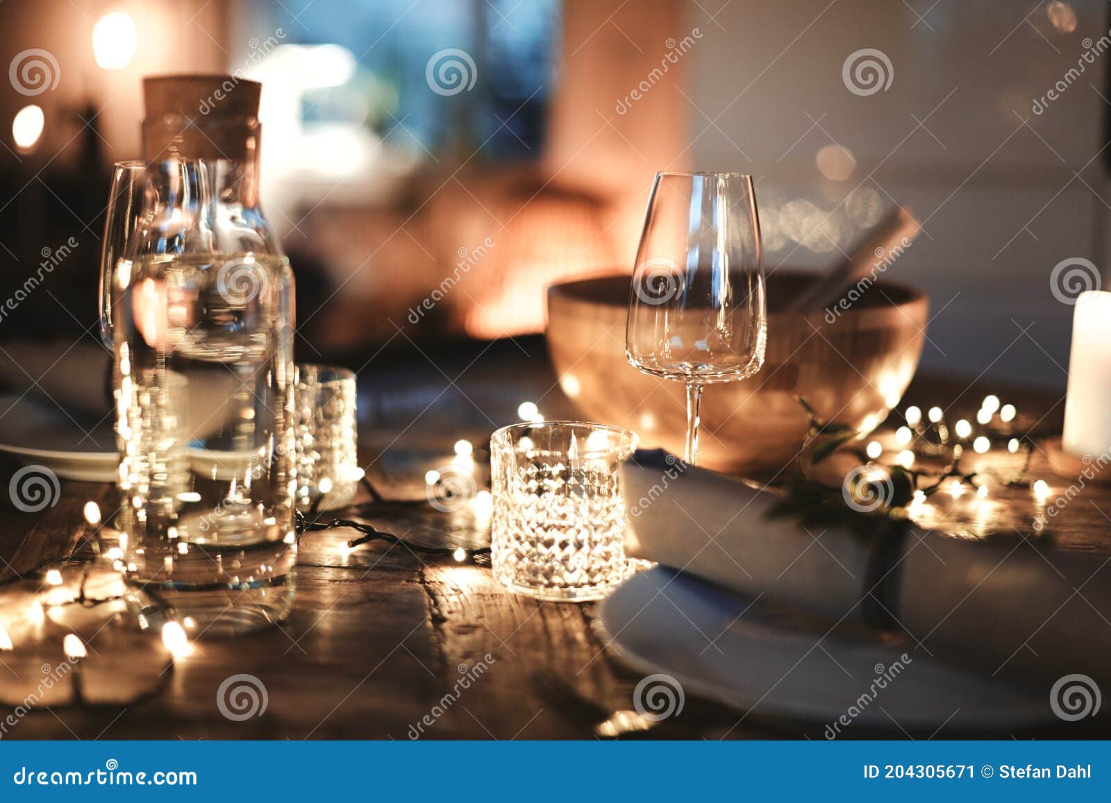 Dining Table Decorated for an Elegant Evening Dinner Party Stock Image ...