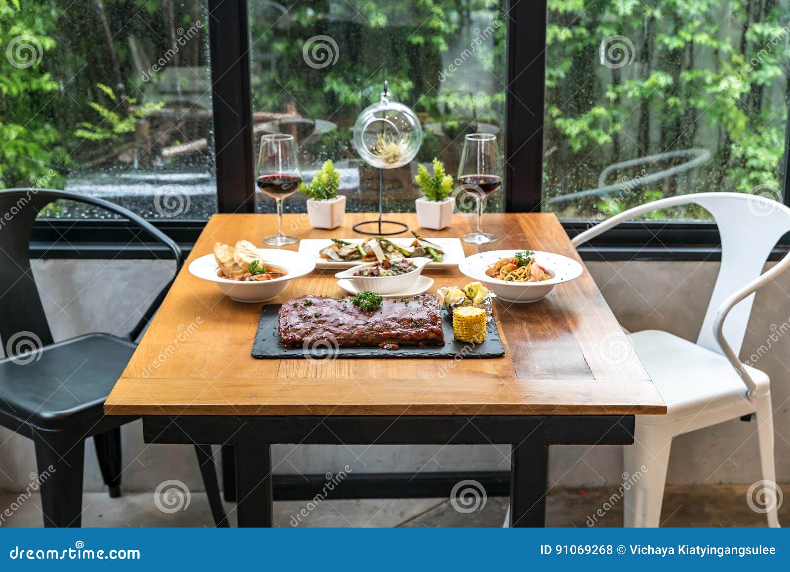 Dining table stock photo. Image of still, home, together - 91069268