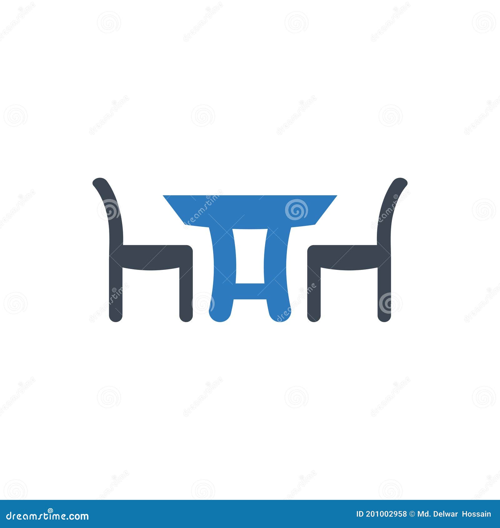 Dining Table Icon. Simple Vector Graphics Stock Vector - Illustration ...
