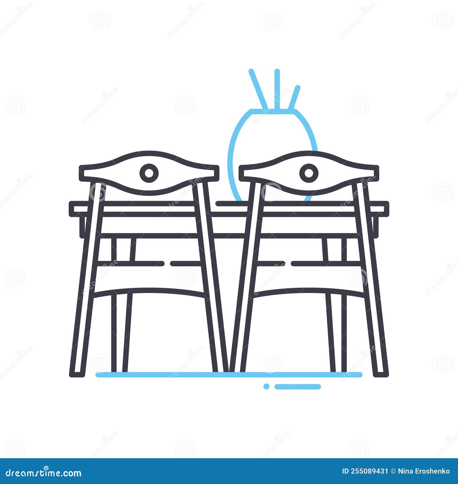 Dining Table Line Icon, Outline Symbol, Vector Illustration, Concept ...