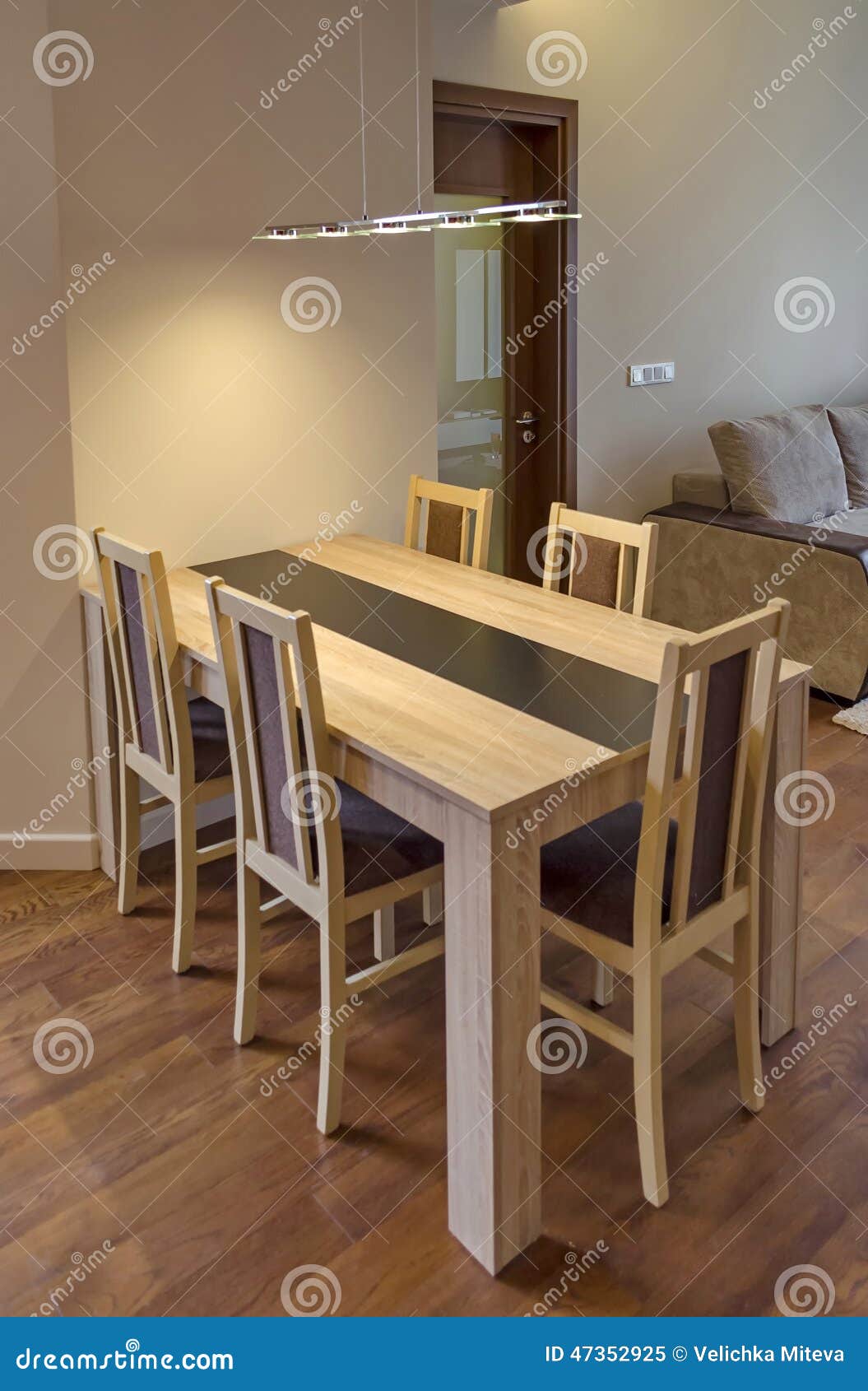 Dining-table in Living Room - Renovated Apartment Stock Image - Image ...