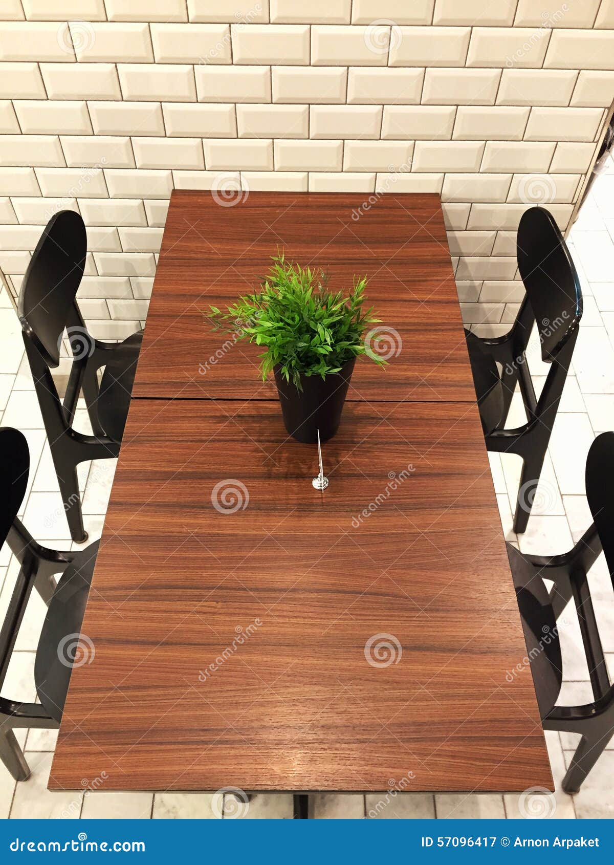 Dining table for 4 persons stock image. Image of brick - 57096417