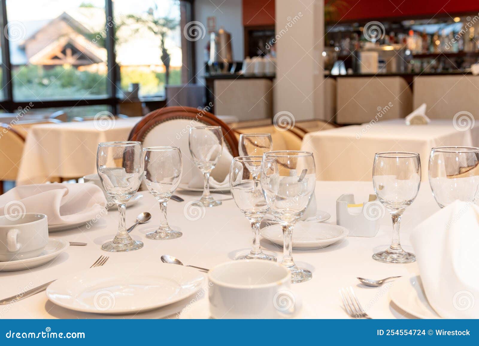 Dining Table Prepared for a Dinner Stock Photo - Image of decoration ...