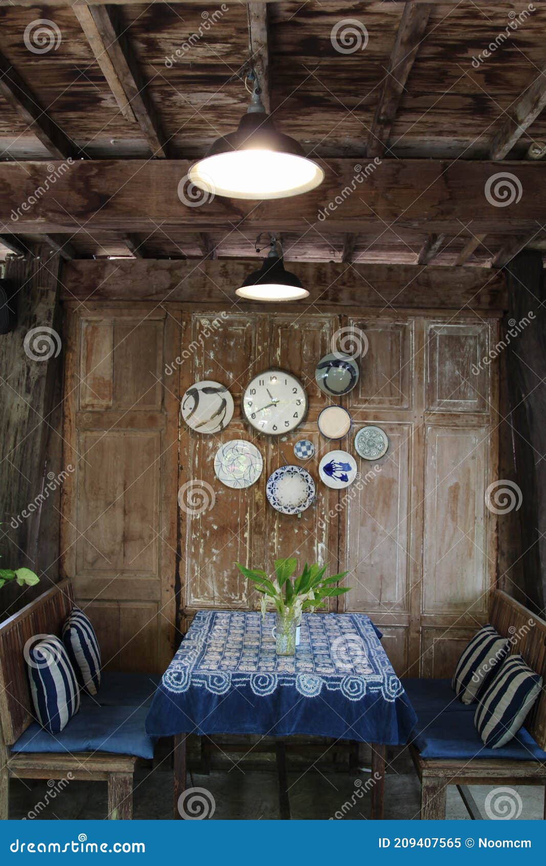 Dining Table in the Restaurant Stock Image - Image of clocks ...