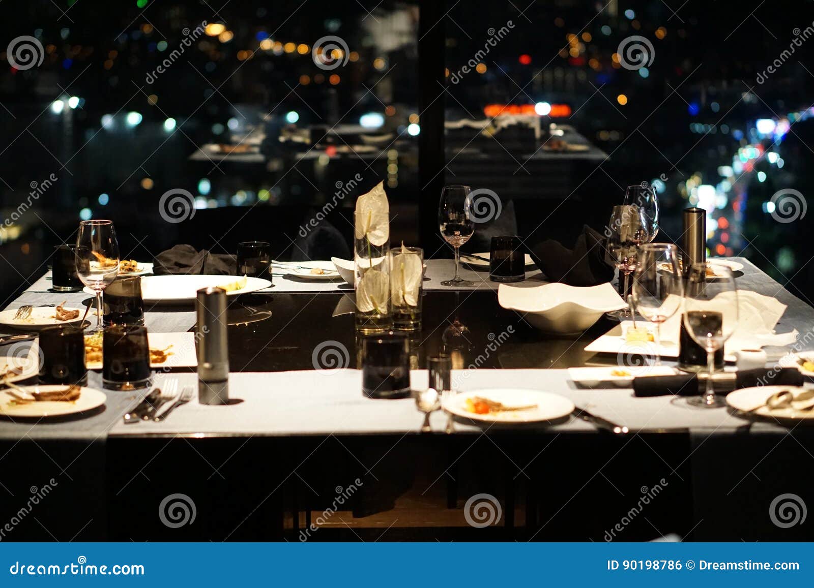 Dining Table after Romantic Dinner Stock Photo - Image of dine ...