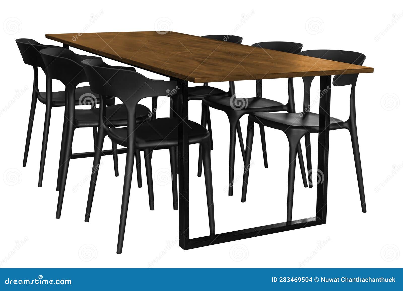 Dining Table Set Isolated on White Background Stock Photo - Image of ...