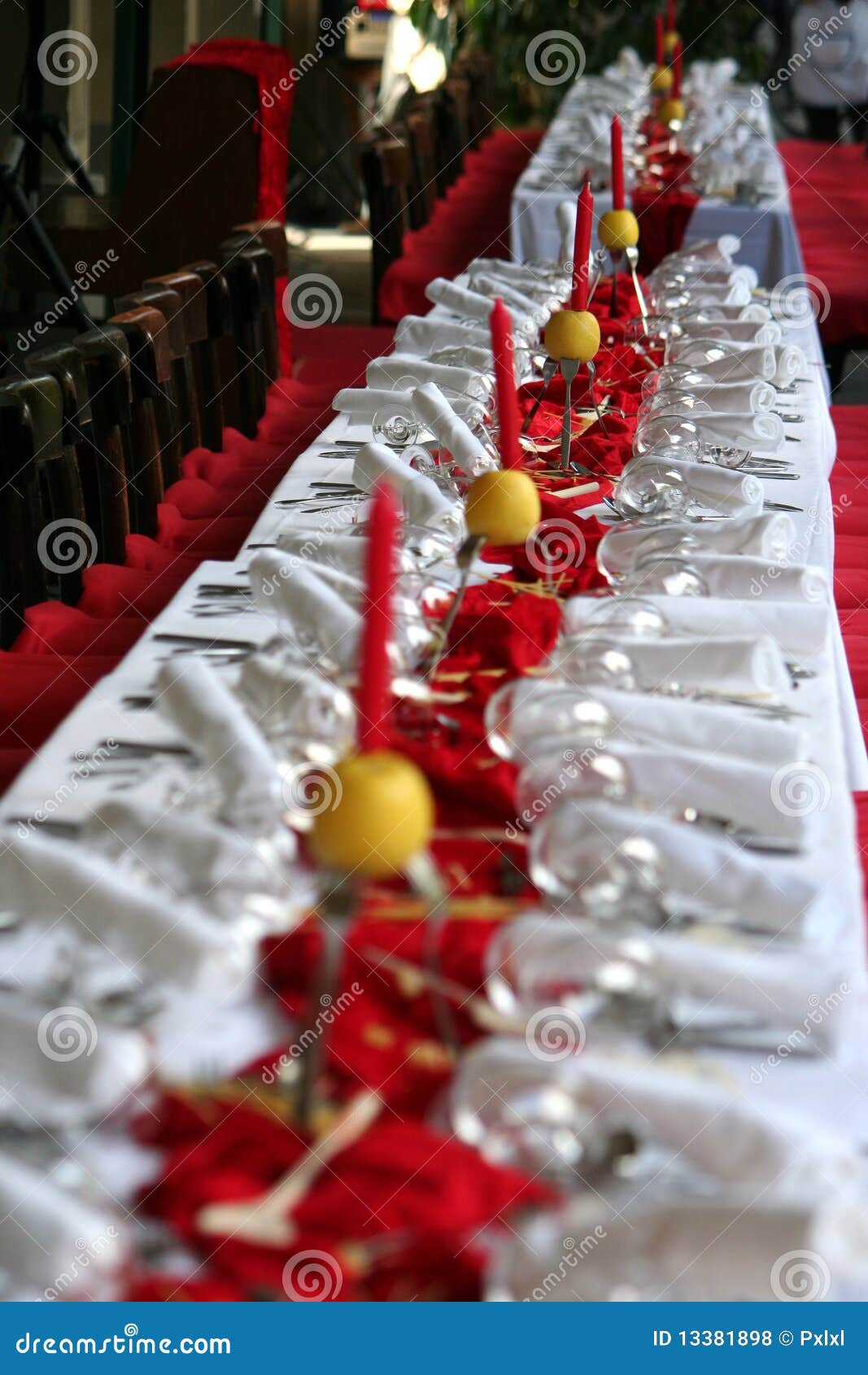 Dining Table Set for a Special Event Stock Photo - Image of glass ...