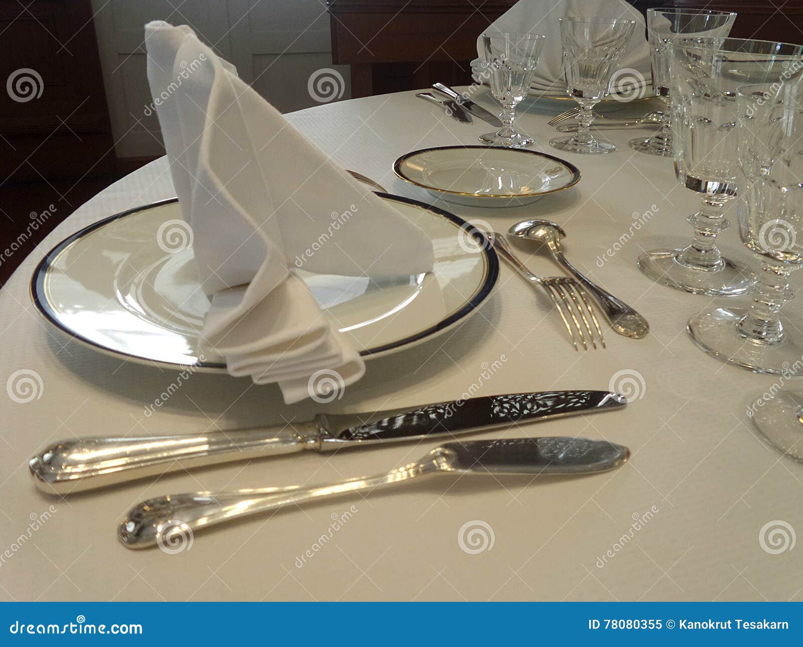 Dining table setting stock image. Image of dining, table - 78080355