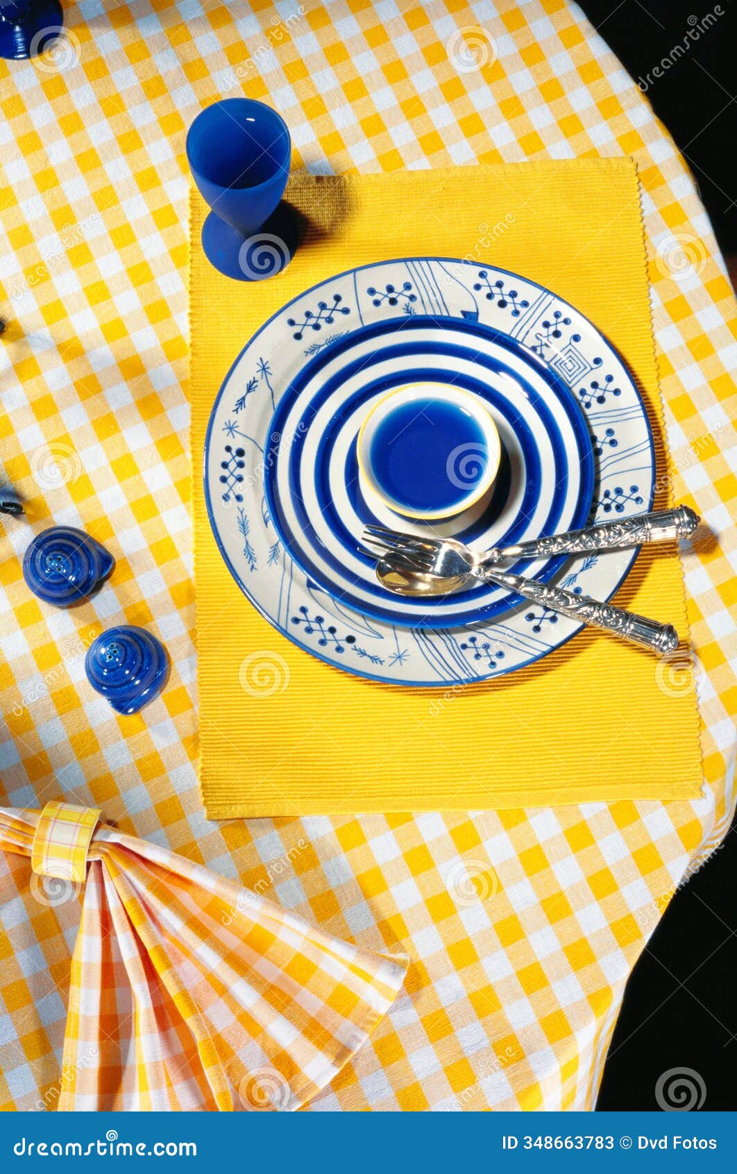 Dining Table Setting Chair Plate Cup Spoons Stock Image - Image of ...