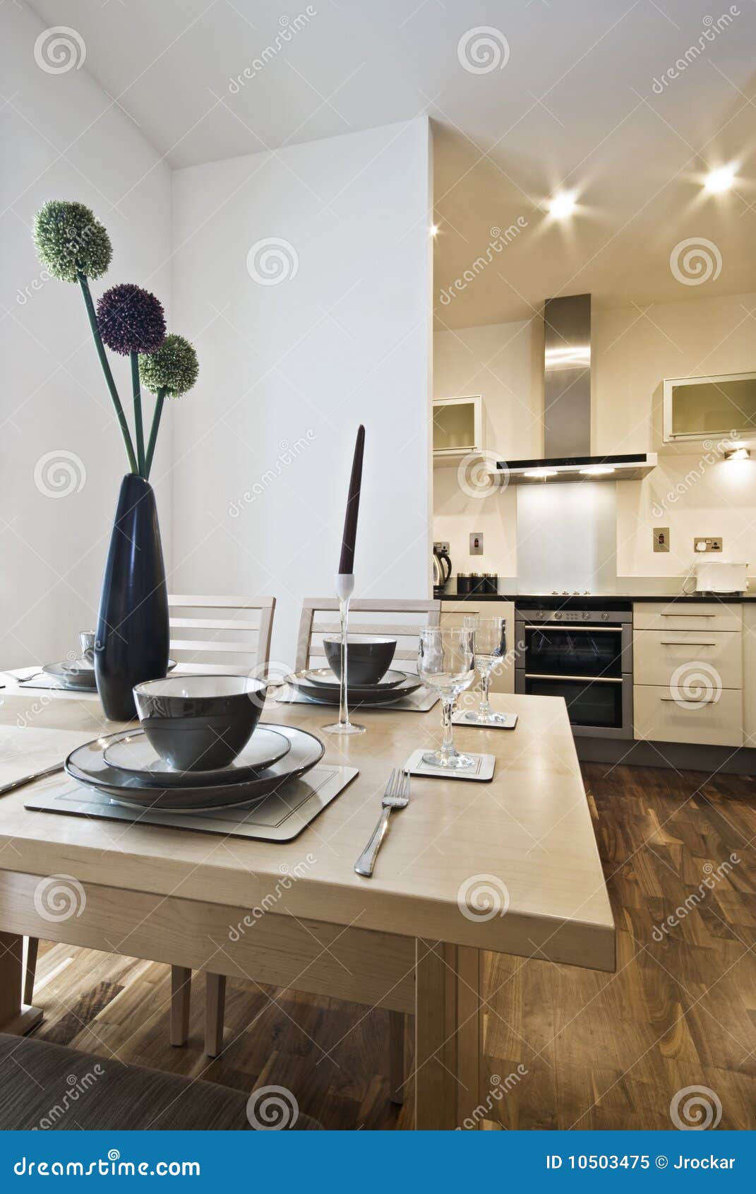 Dining table setup stock image. Image of knife, laminate - 10503475