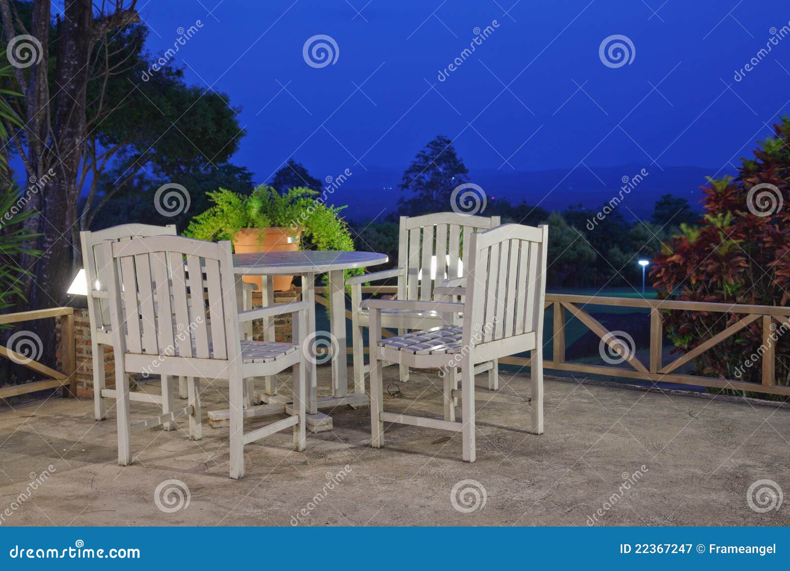 Dining table on terrace stock image. Image of decoration - 22367247