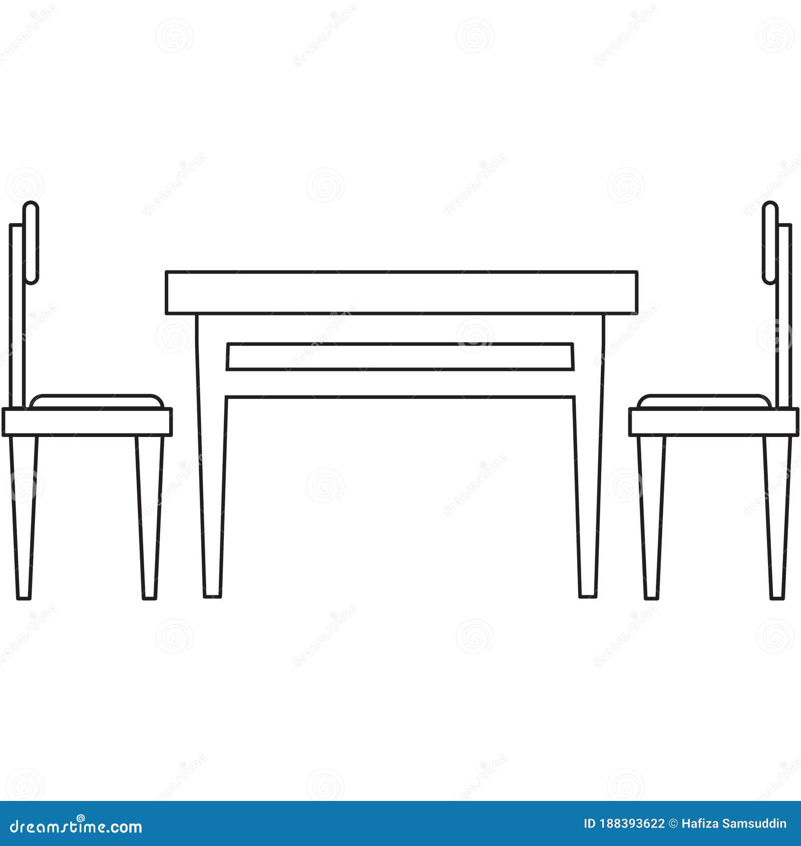 Dining Table with Two Chairs. Vector Illustration Decorative Design ...