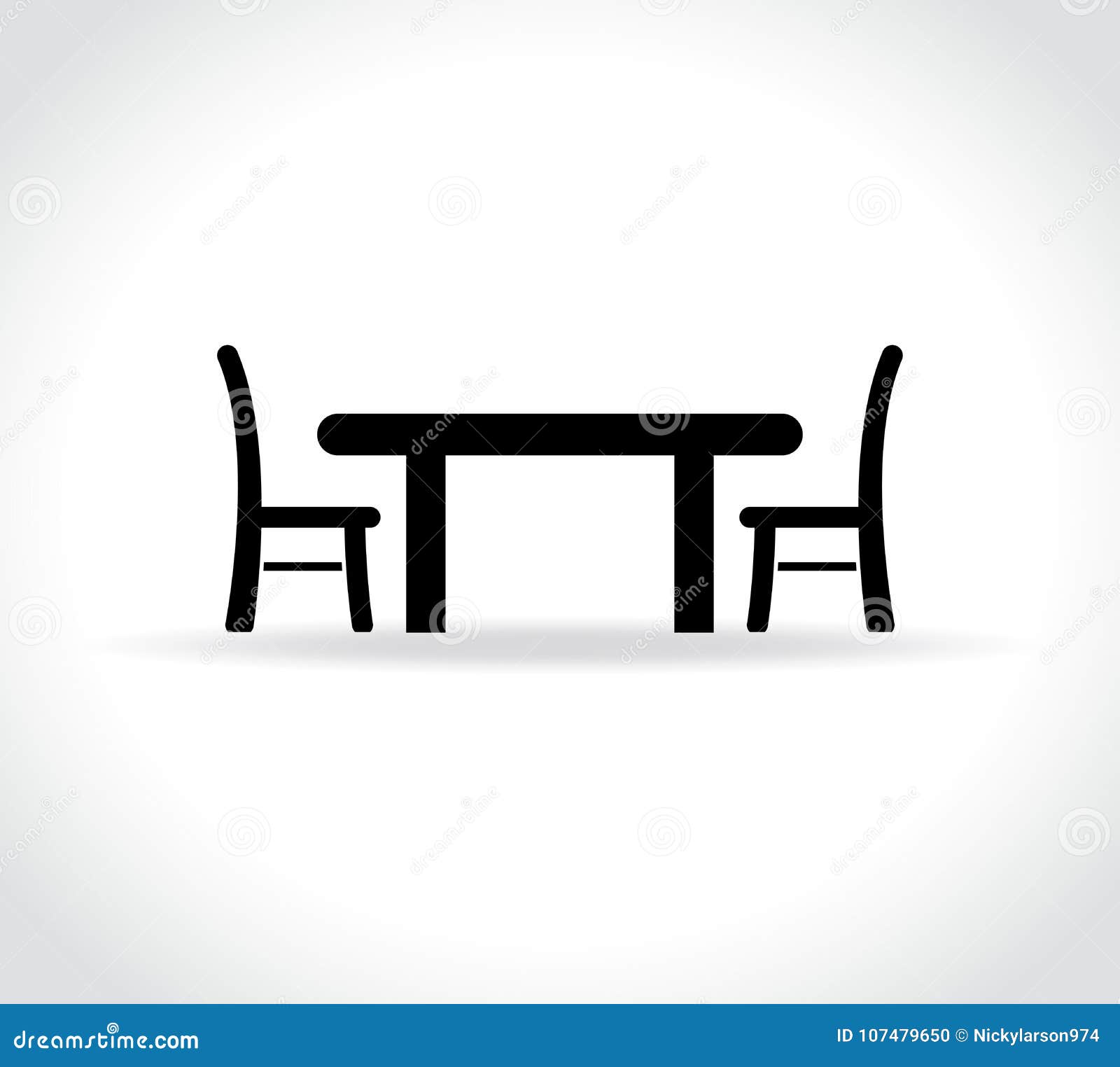 Dining Table on White Background Stock Vector - Illustration of ...