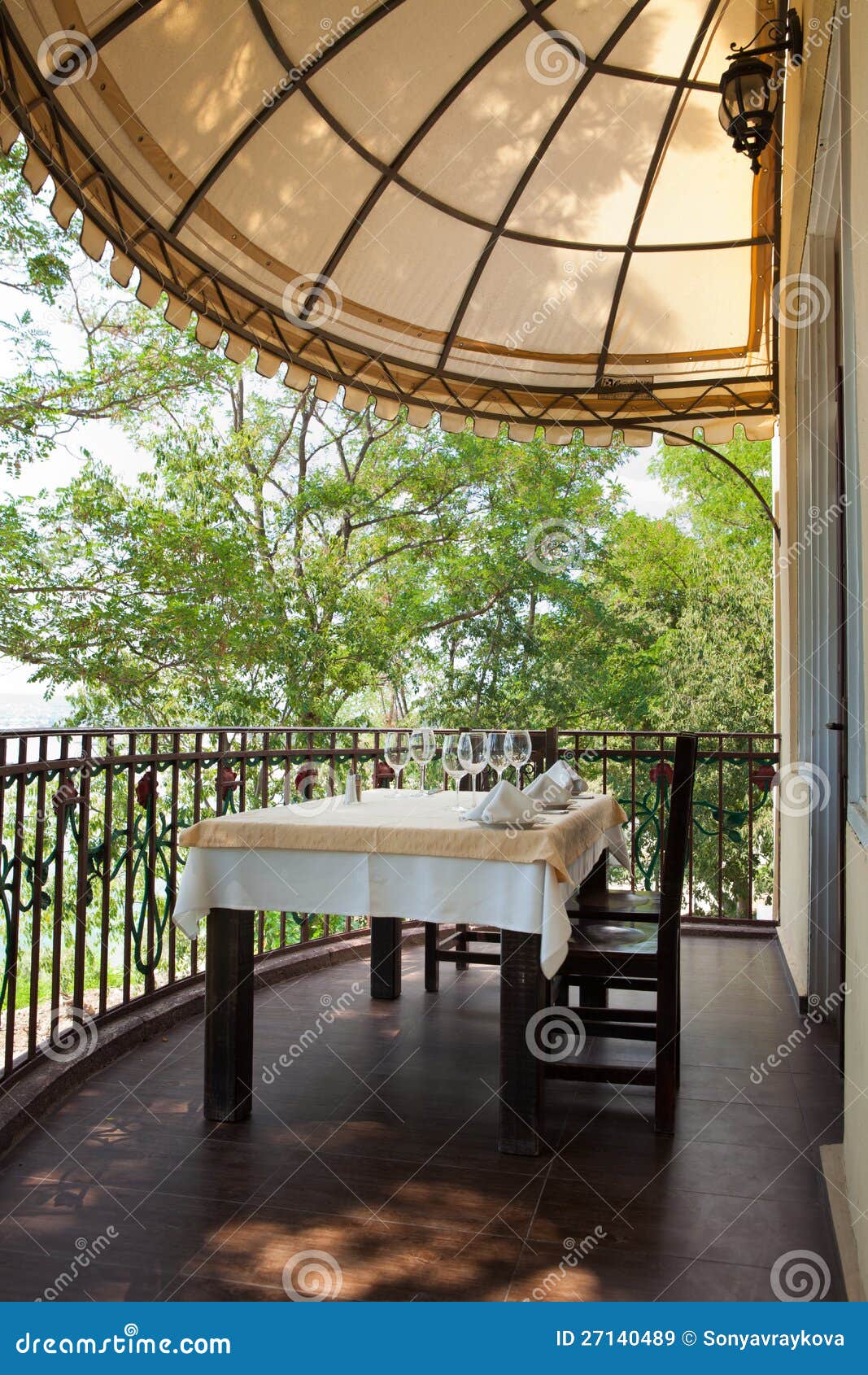 Dining on a terrace stock image. Image of table, garden - 27140489