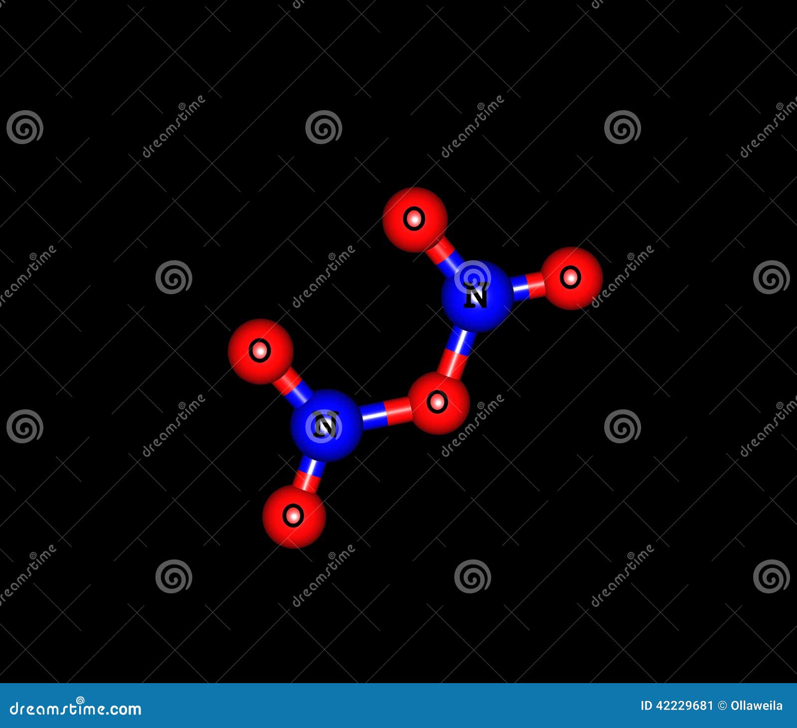 Dinitrogen Pentoxide Molecular Structure Isolated on Black Stock ...