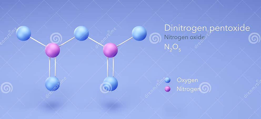 Dinitrogen Pentoxide, Molecular Structures, Nitrogen Oxide, 3d Model ...