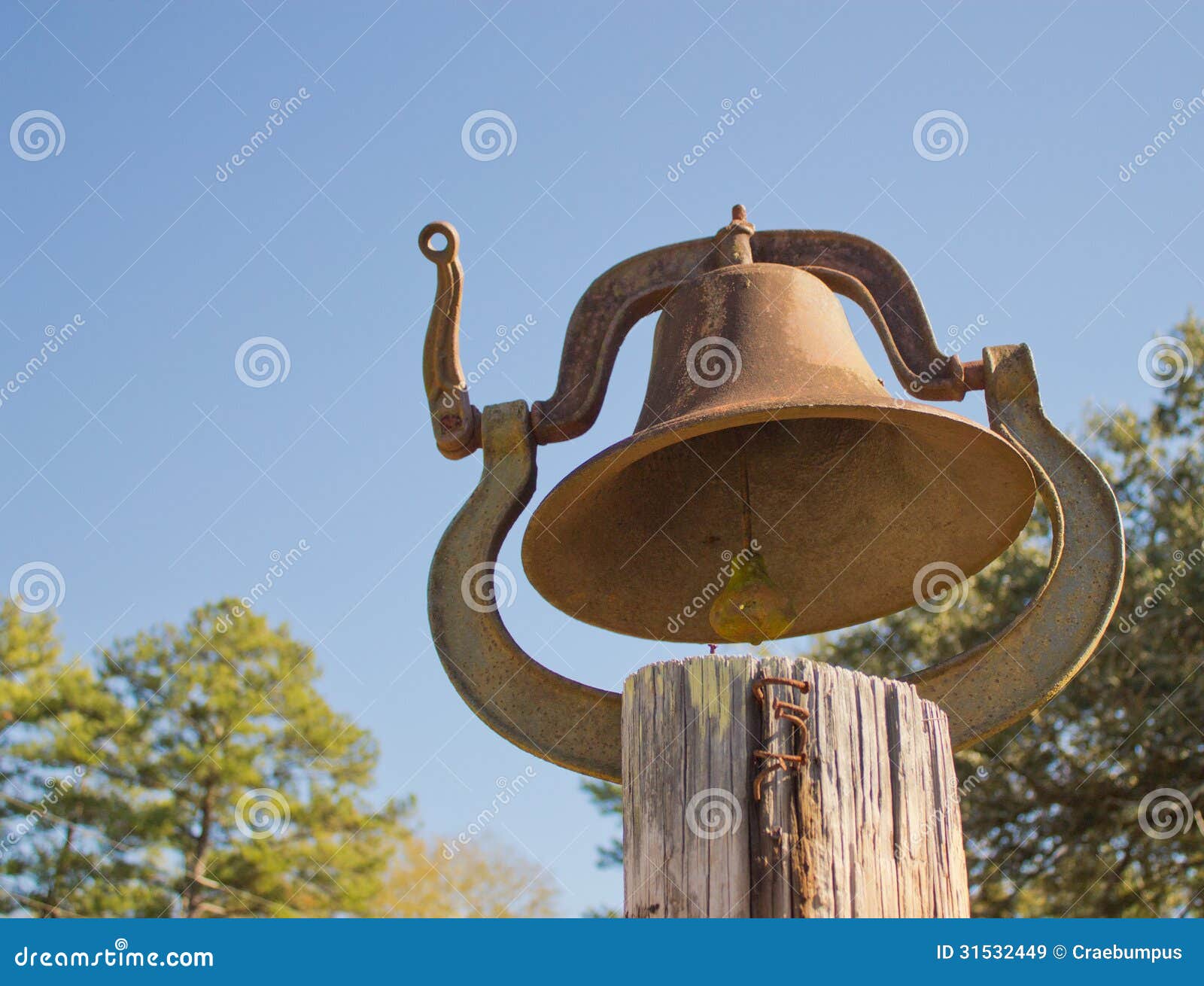 Dinner bell stock image. Image of farm, retro, post, country - 31532449
