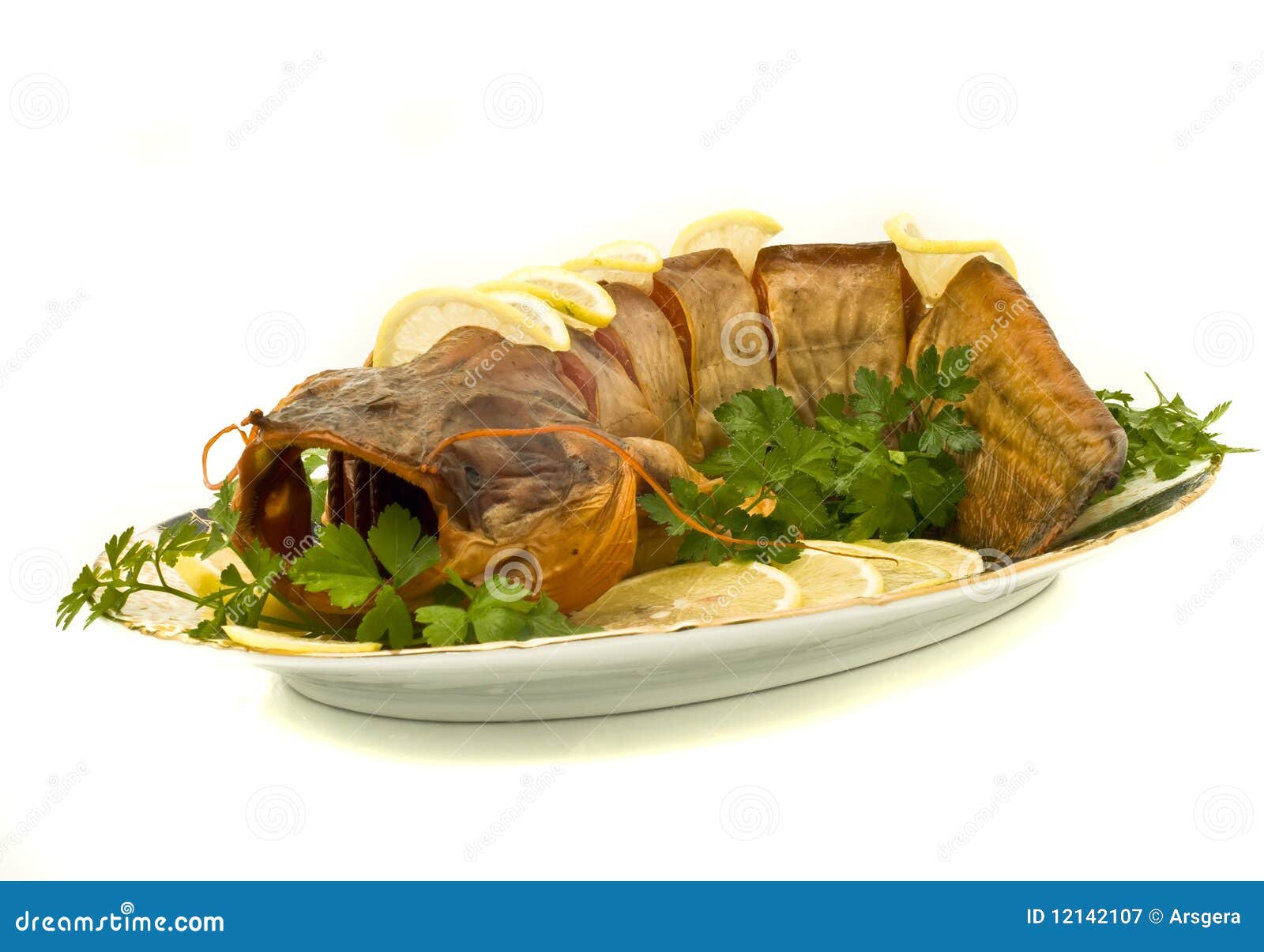 Bloated Fresh-water Catfish On Plate Stock Image | CartoonDealer.com ...