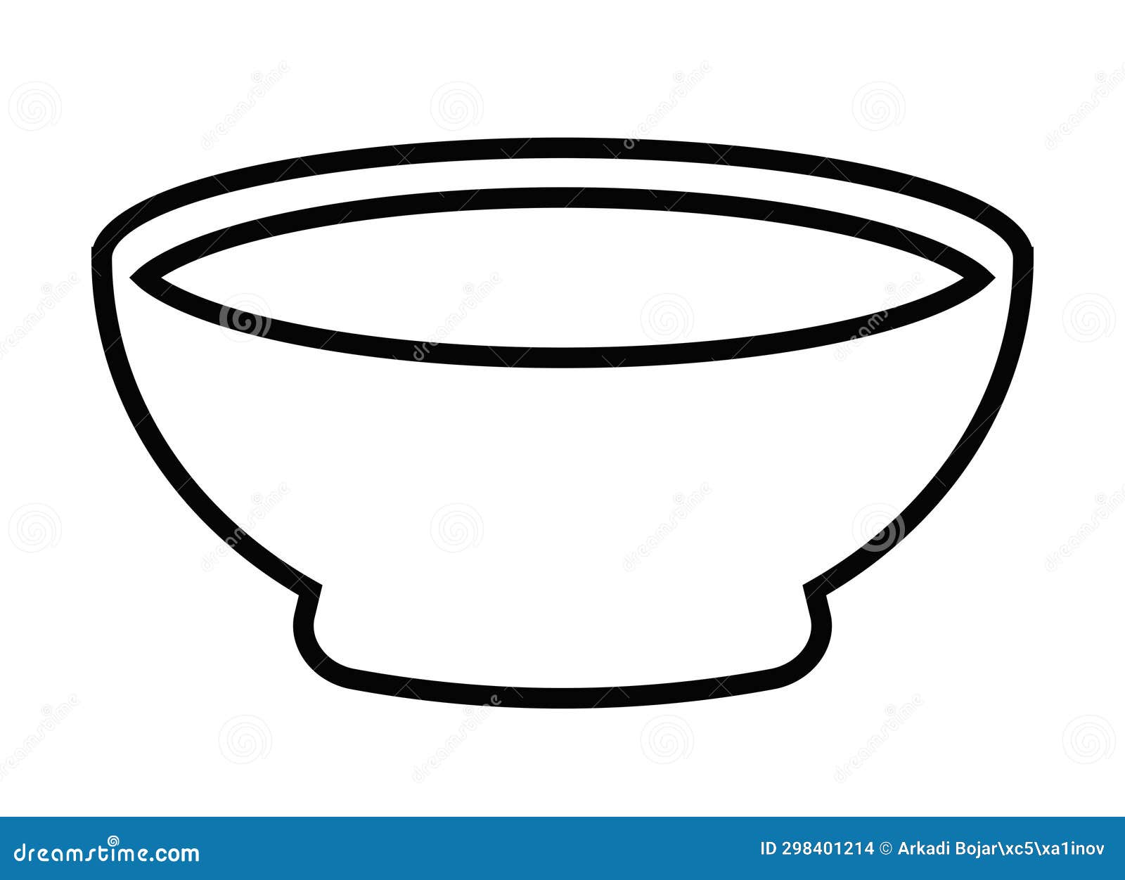 Dinner Bowl Vector Line Icon Stock Vector - Illustration of oatmeal ...