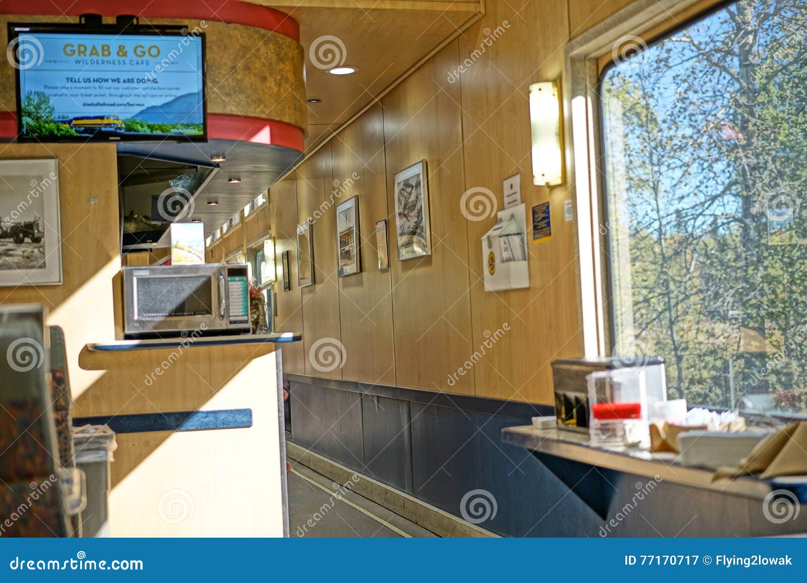 Dinner Car Alaska Railroad editorial photography. Image of trees - 77170717