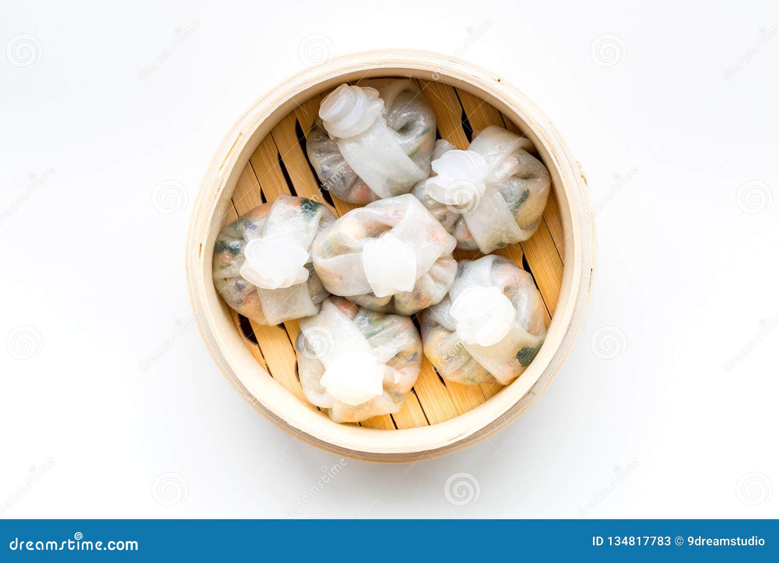 Dinner in Chinese Restaurant with Dim Sum on White Background Top View ...