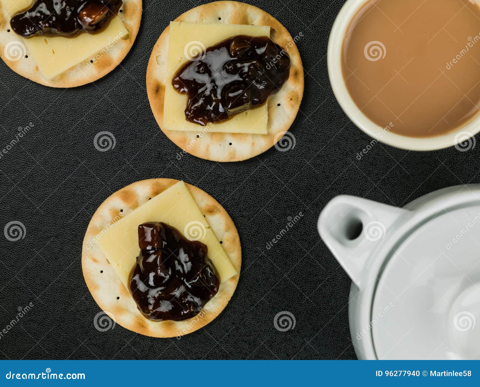 After Dinner Dessert of Cheese and Pickle Crackers Stock Photo - Image ...