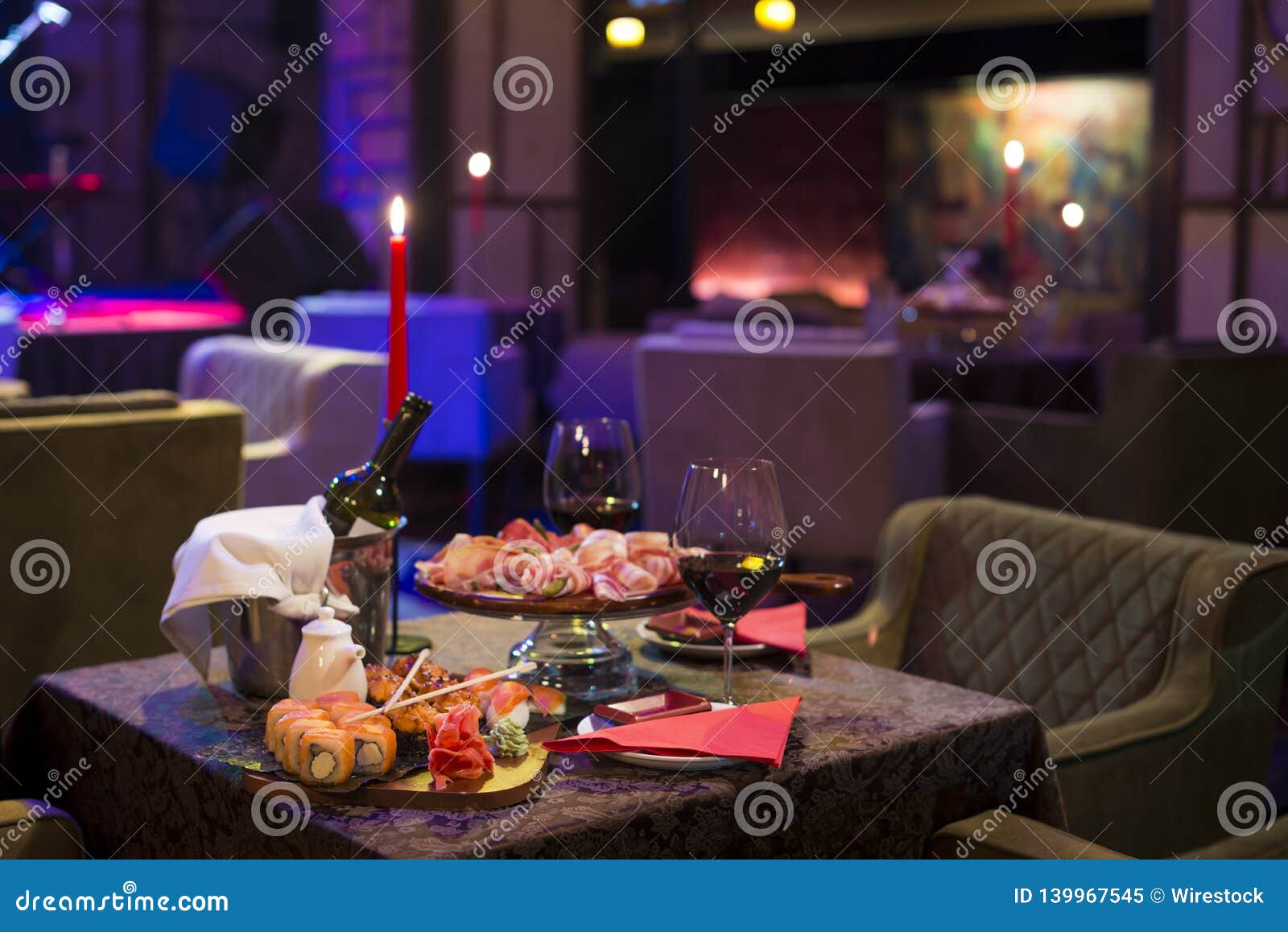 Fancy restaurant dinner stock image. Image of elegant - 139967545
