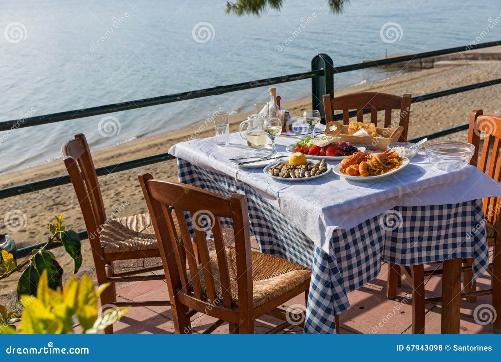 Dinner in a Fish Restaurant Stock Photo - Image of color, salad: 67943098