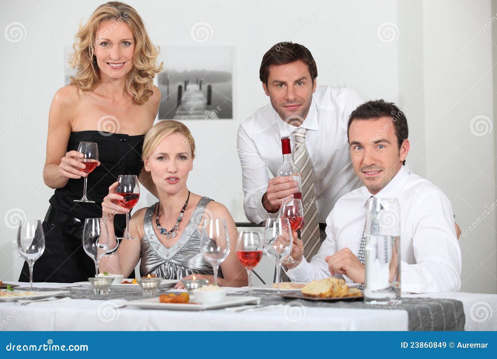 Dinner with friends stock image. Image of fair, eating - 23860849