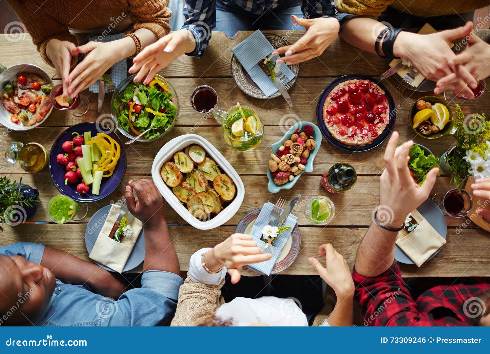 Dinner of friends stock photo. Image of friends, dinner - 73309246