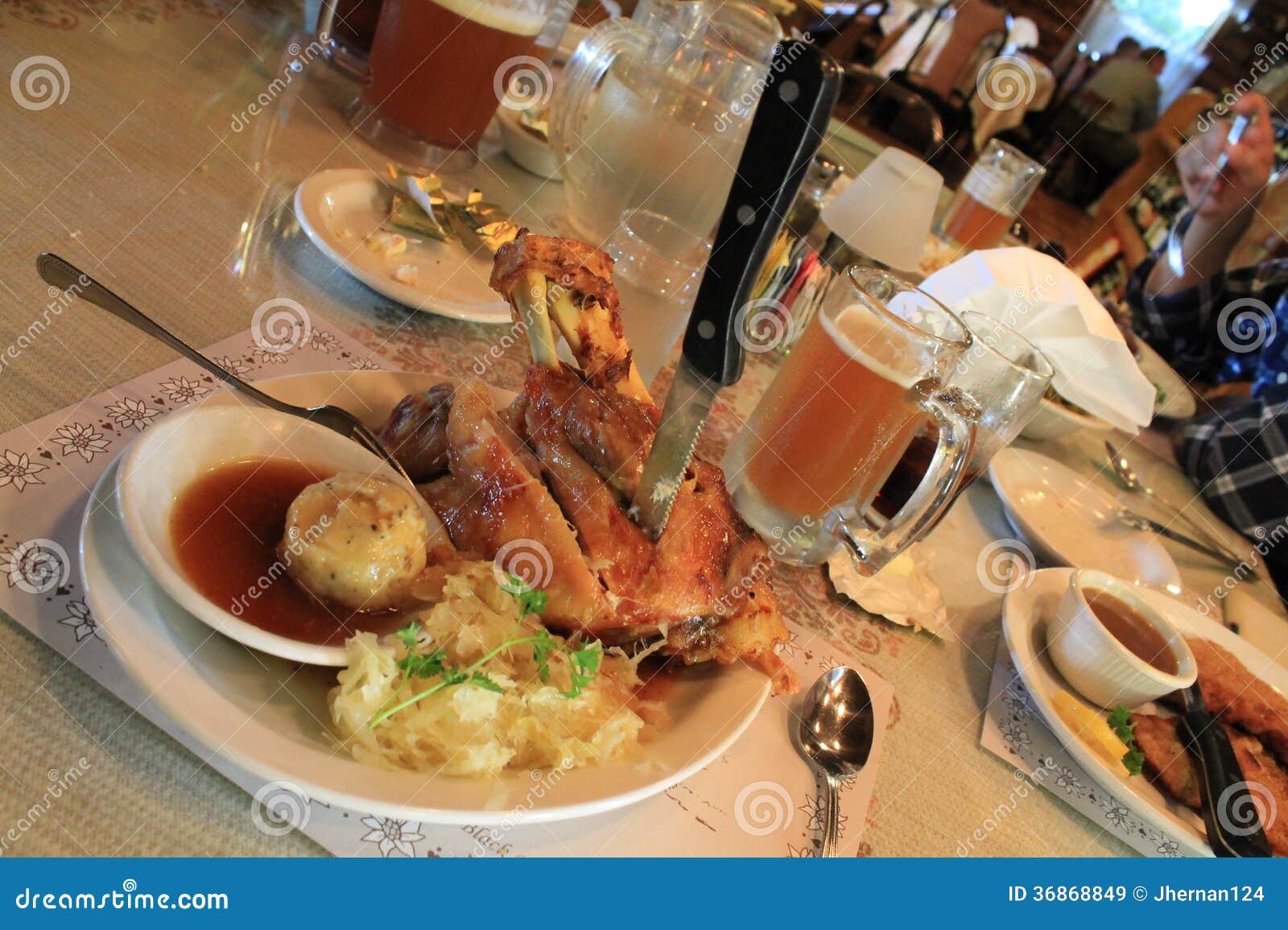 German dinner stock image. Image of dine, potato, utensils - 36868849