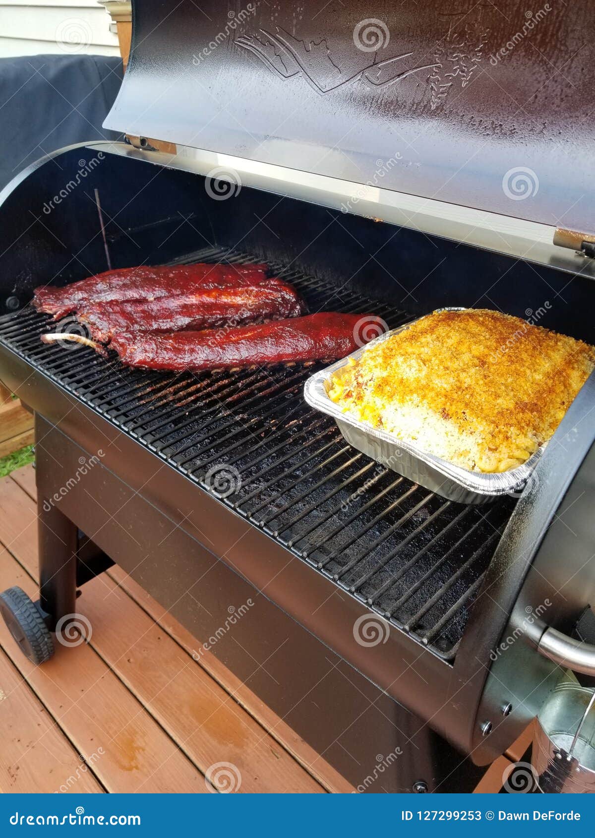 Dinner on a grill stock image. Image of dinner, macaroni - 127299253