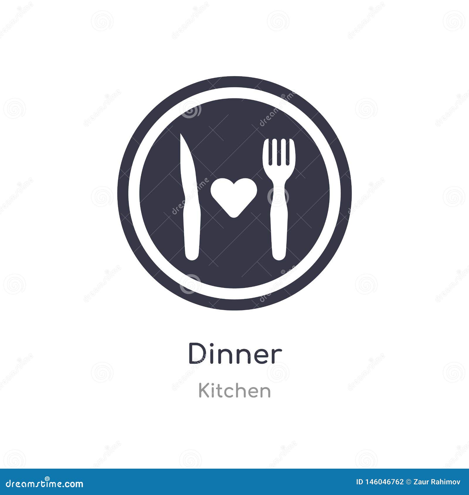 Dinner Icon. Isolated Dinner Icon Vector Illustration from Kitchen ...