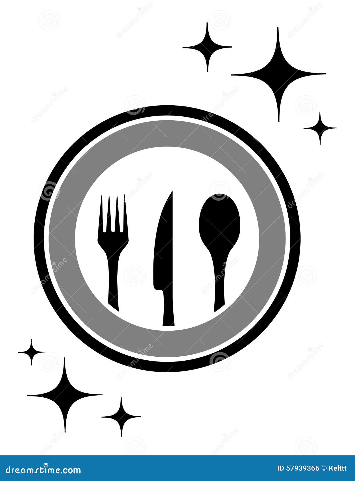 Dinner Icon with Kitchen Ware Stock Illustration - Illustration of ...