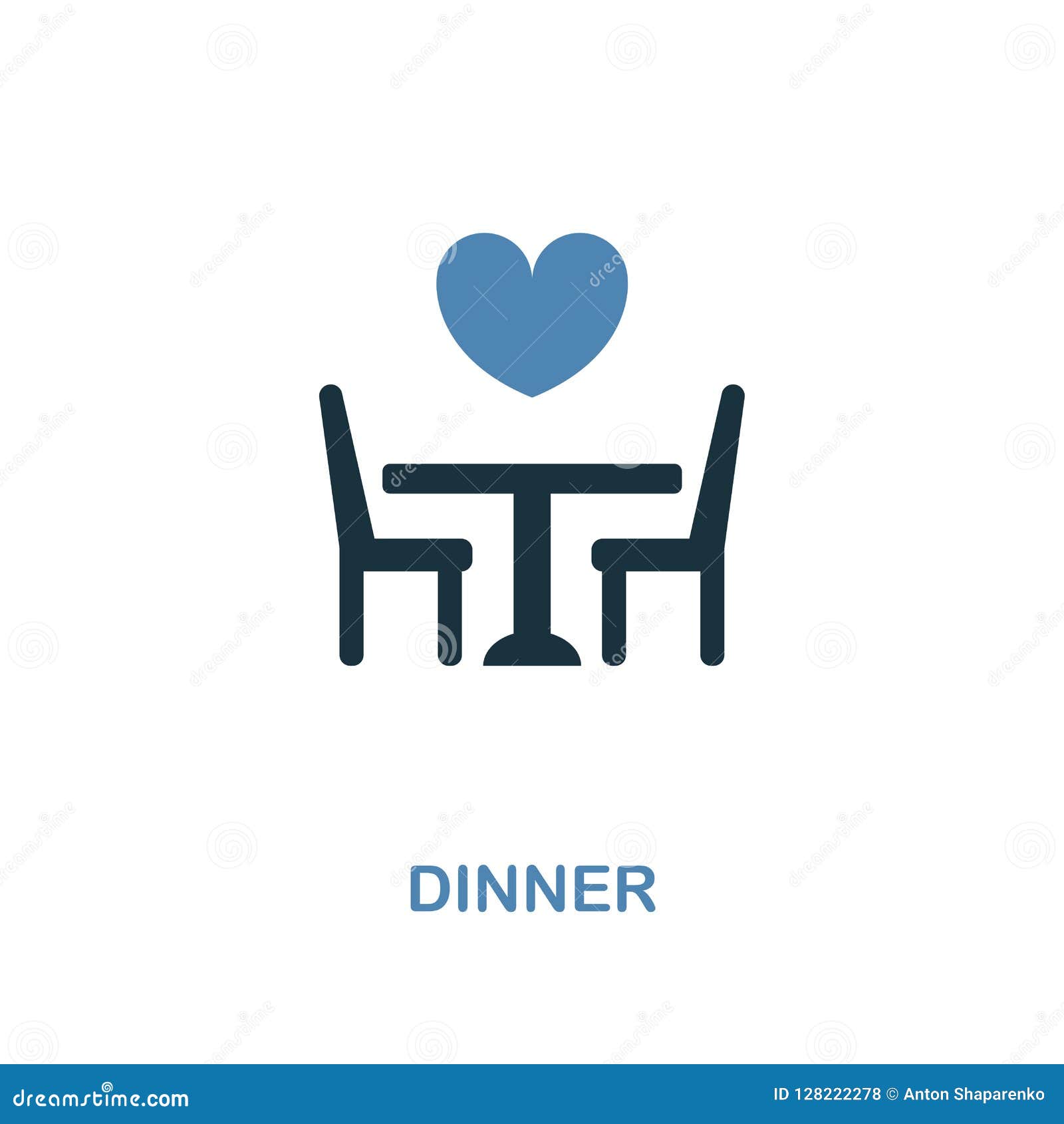 Dinner Icon in Two Color Design. Simple Element Illustration. Dinner ...