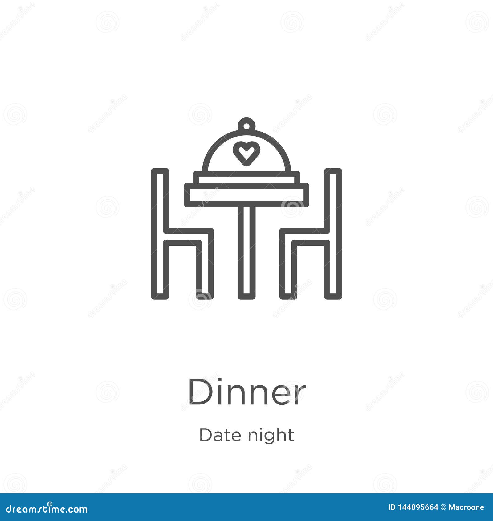 Dinner Icon Vector from Date Night Collection. Thin Line Dinner Outline ...