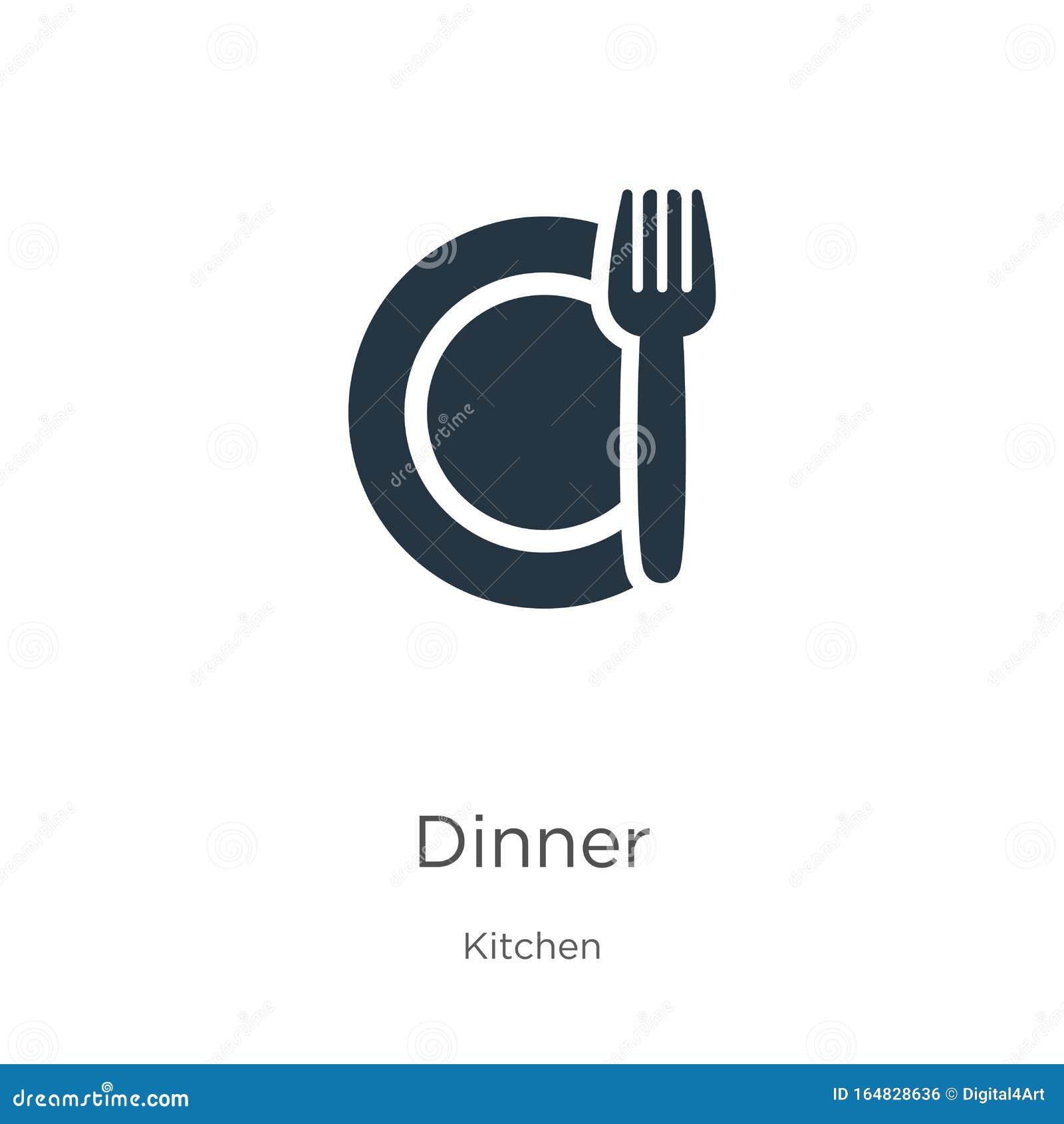 Dinner Icon Vector. Trendy Flat Dinner Icon from Kitchen Collection ...